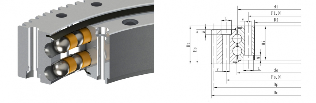 Double row ball slewing bearing | LDB